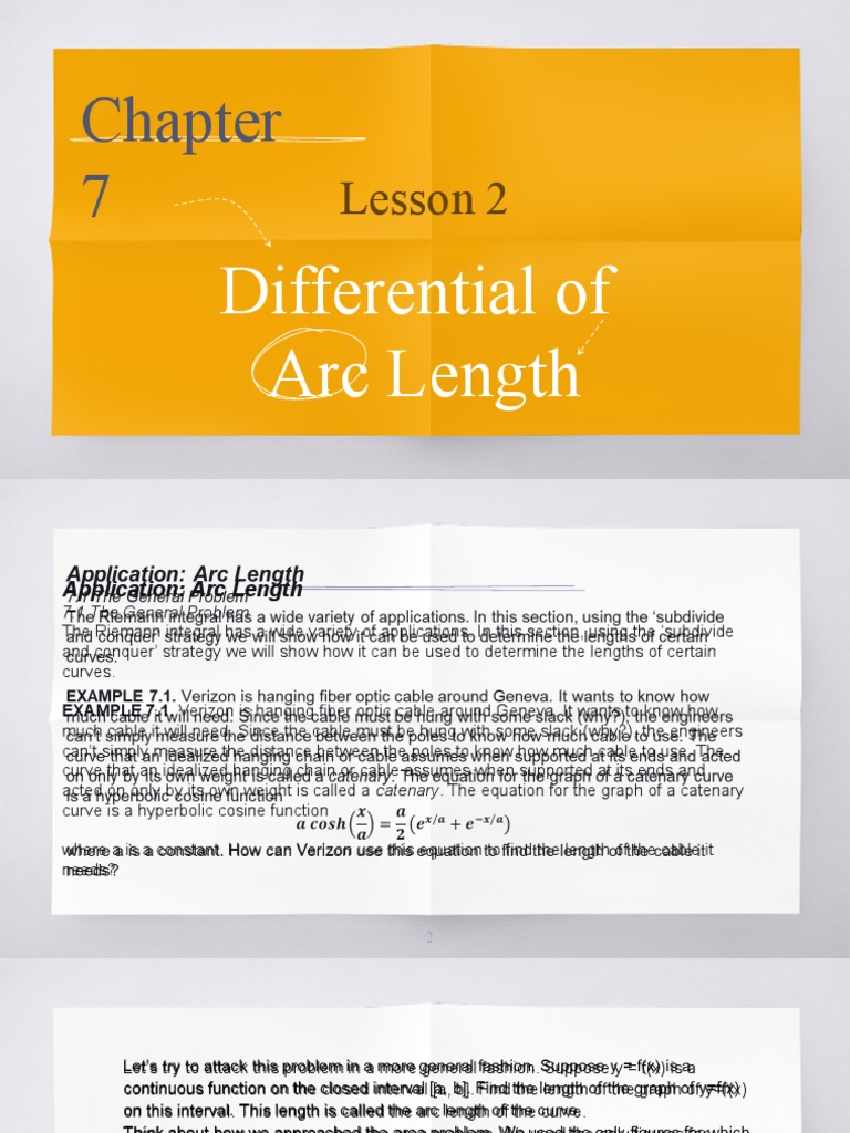 Lesson 2: Differential of Arc Length | PDF | Circle | Integral