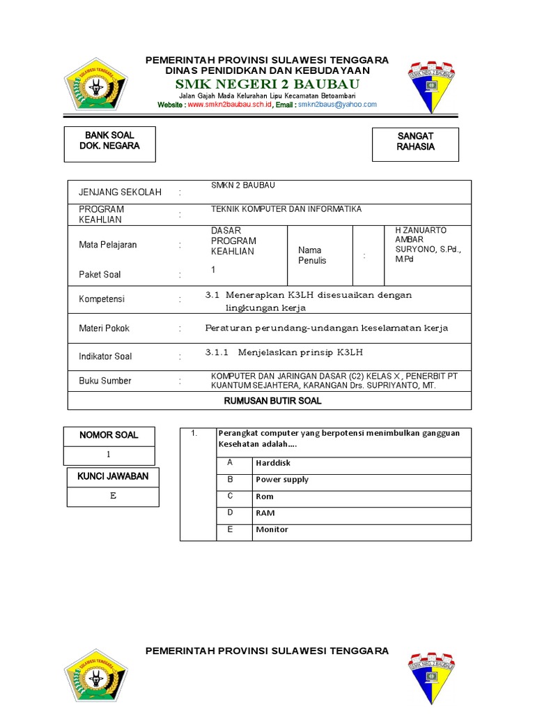 Kartu Soal KJD | PDF