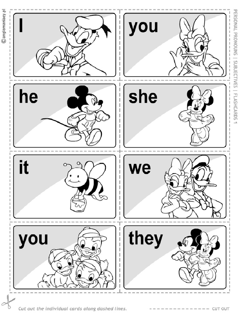 Grammar Flashcards Pronouns Personal Subjectives | PDF