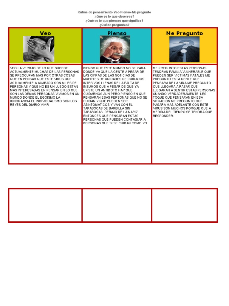Veo - Pienso - Me Pregunto | PDF