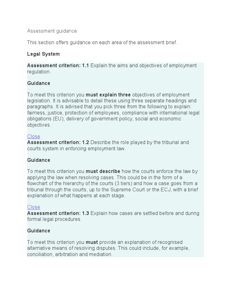 Assessment Guidance - 5EML - Employment Law - September 2020 | Download ...