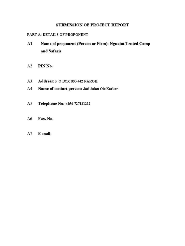 NEMA SUBMISSION FORMS-Nguatat | PDF | Home | Science