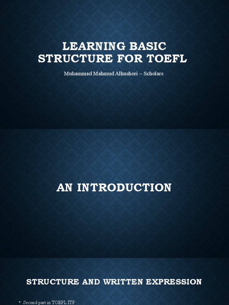 TOEFL Structure and Writing Guide | PDF | Verb | Noun
