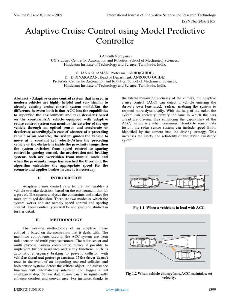 Adaptive Cruise Control Using Model Predictive Controller | PDF | Matlab | Systems Engineering