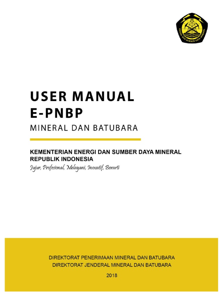 Panduan (User Manual) EPNBP Mineral Dan Batubara (Final, 2018) | PDF