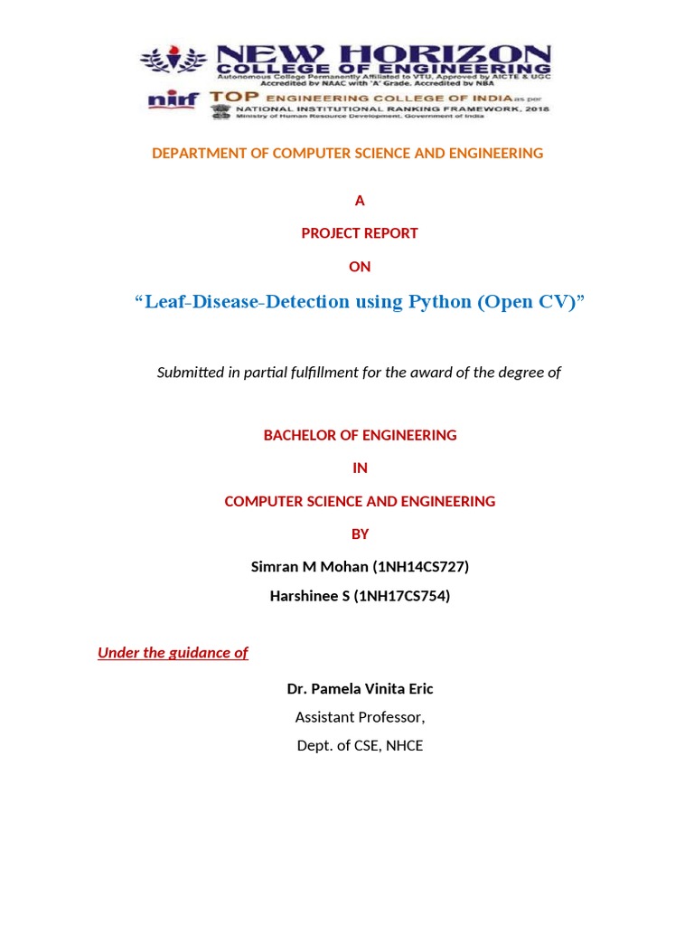Leaf Disease Detection with Python | PDF | Support Vector Machine ...