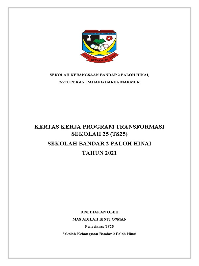 Draf Kertas Kerja Ts25 2021 | PDF