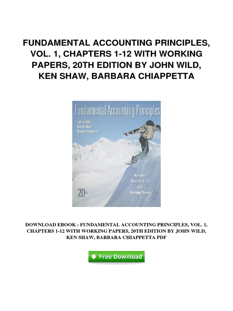 Fundamental Accounting Principles 20th Ed. | PDF