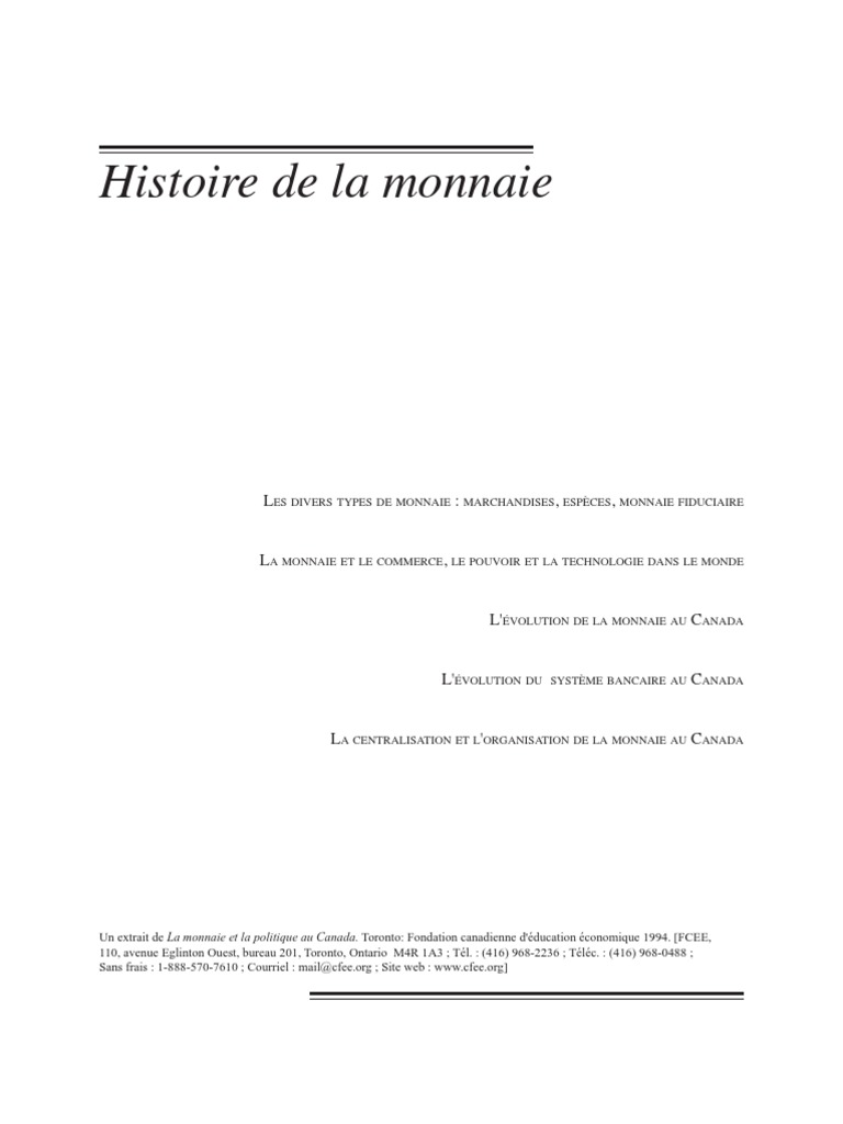 Histoire de La Monnaie Money and Youth Les Jeunes Et Largent | PDF