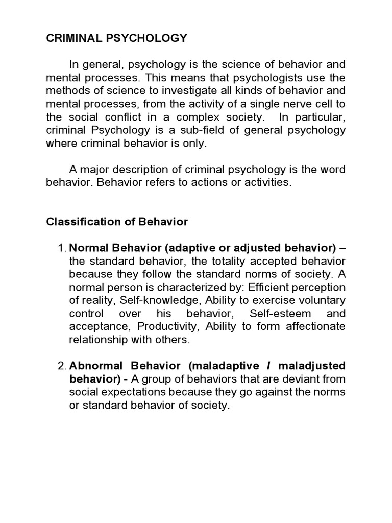 Criminal Behavior | PDF | Motivation | Motivational