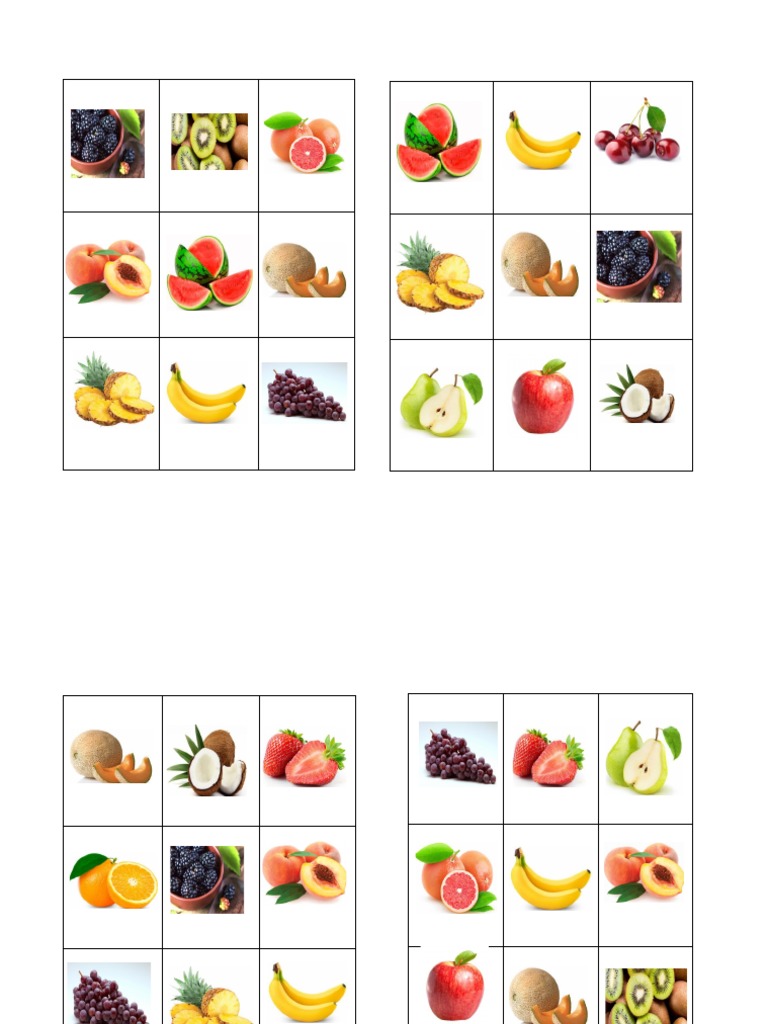Bingo de Frutas | PDF
