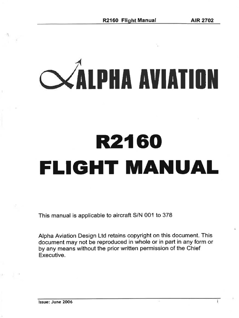 R2160 Robin Flight Manual | PDF