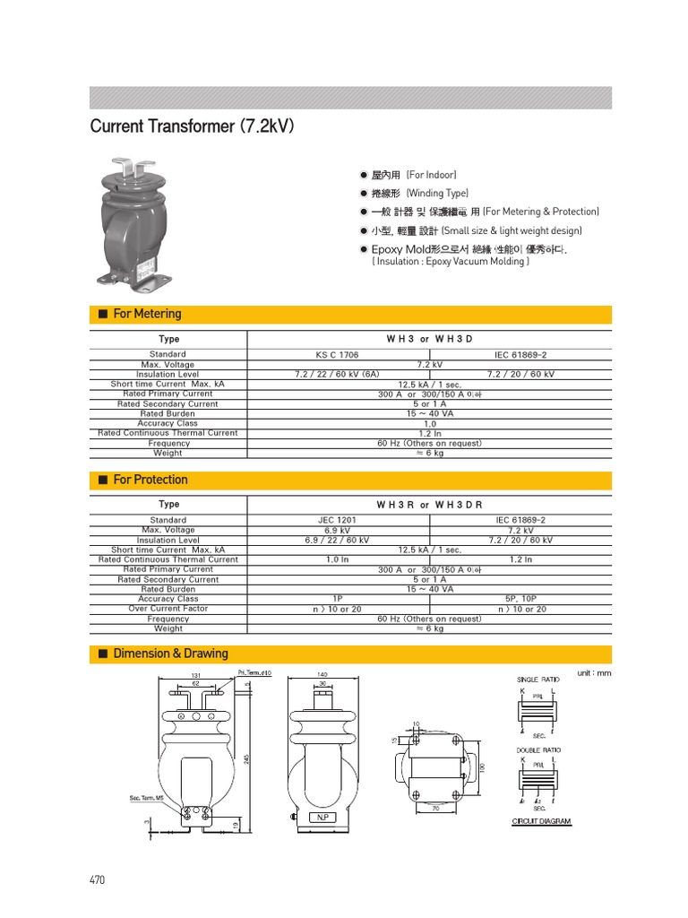 7.2kV Current Transformer Specifications | PDF | Electric Power ...