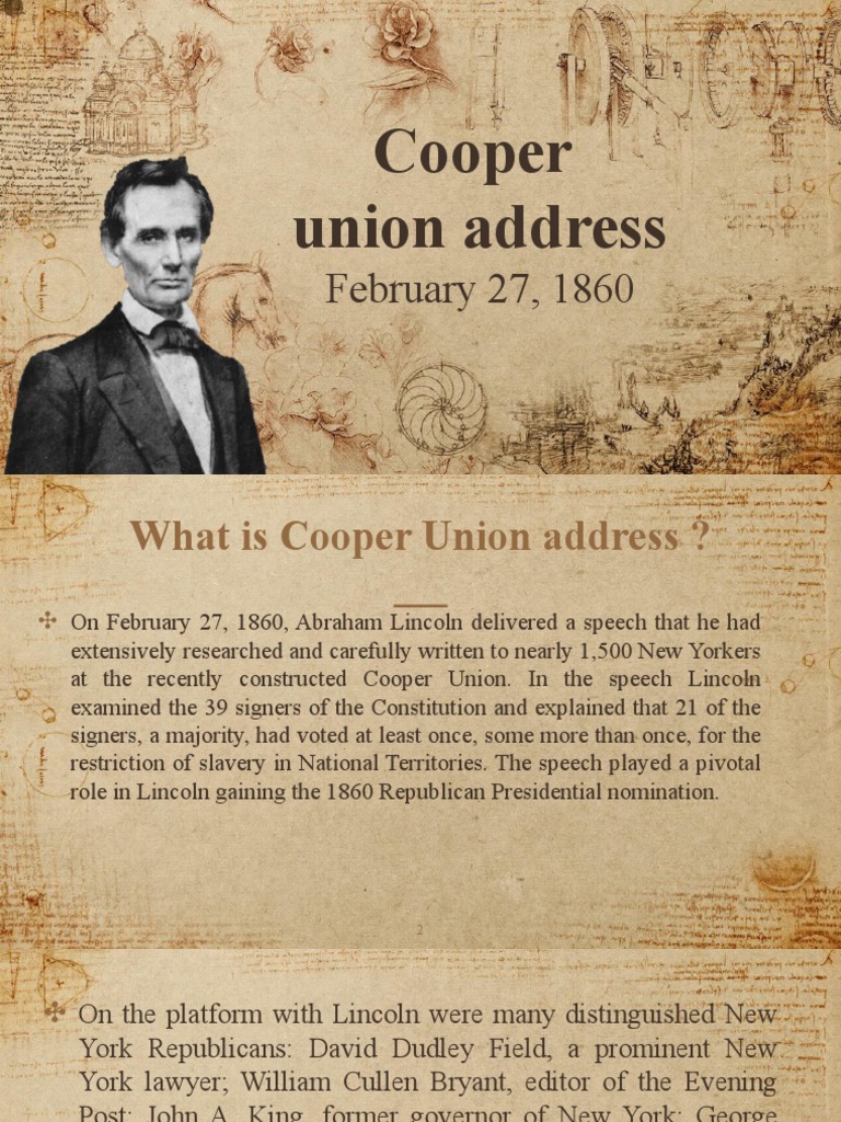 Cooper Union Address: February 27, 1860 | PDF
