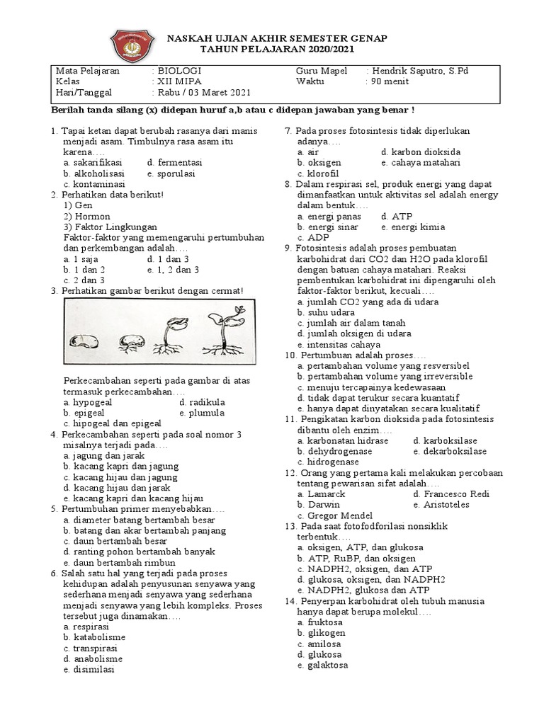Bio Xii Uas Genap | PDF