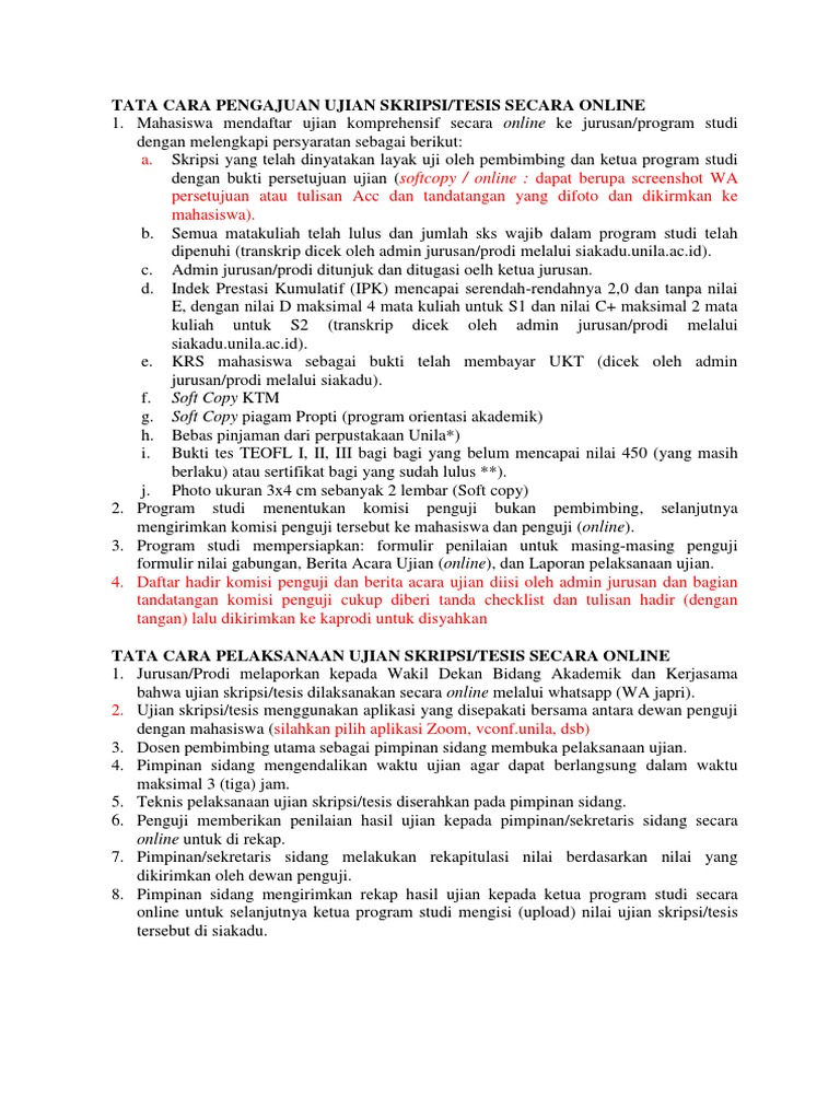 Draf Rev - Prosedur Ujian Kompre Online - FKIP2020-1 | PDF | Teknologi & Rekayasa
