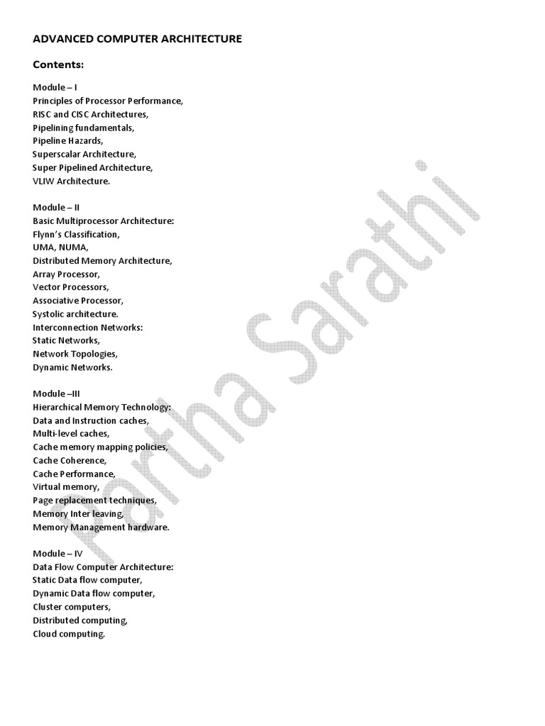 Advanced Computer Architecture 1 1 | PDF | Central Processing Unit | Computer Architecture