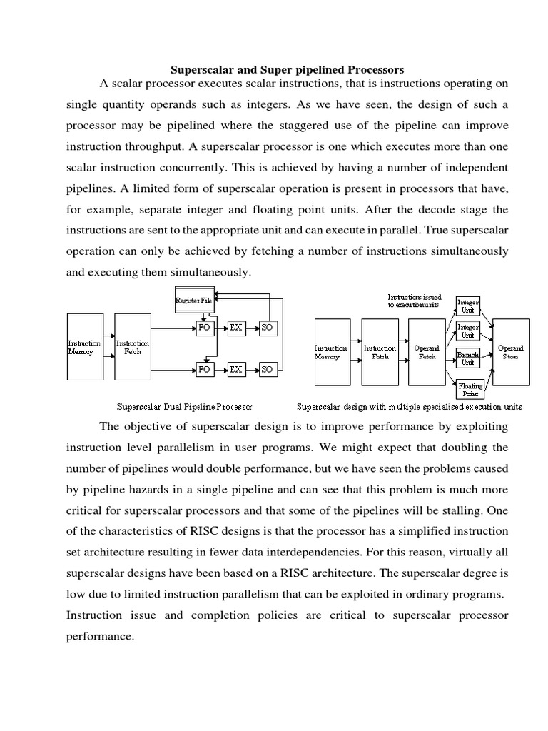 Superscalar and Super Pipelined Processors | PDF | Central Processing ...