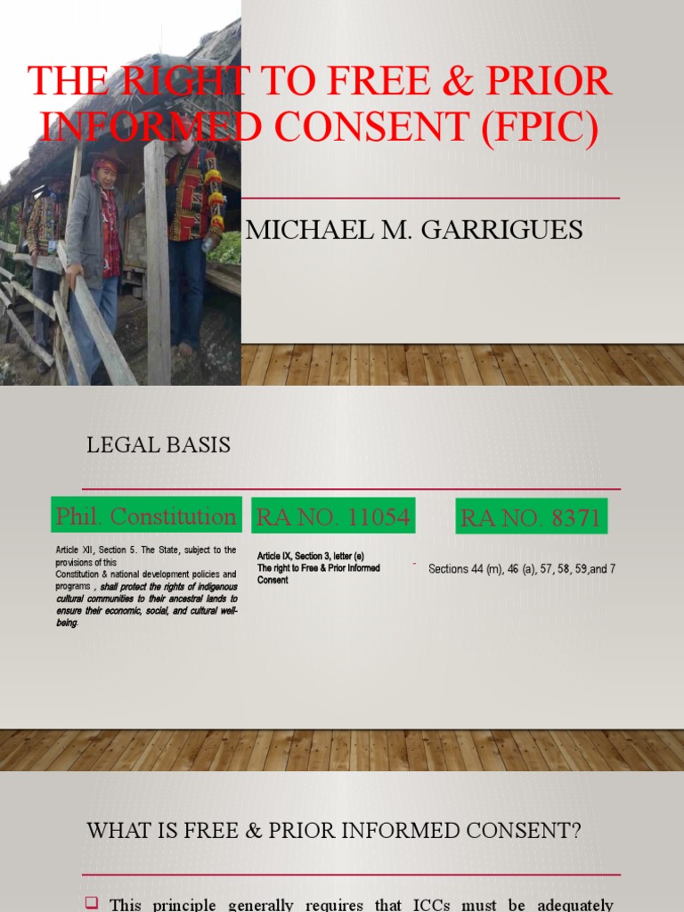 The Right To Free & Prior Informed Consent (Fpic) : Michael M ...