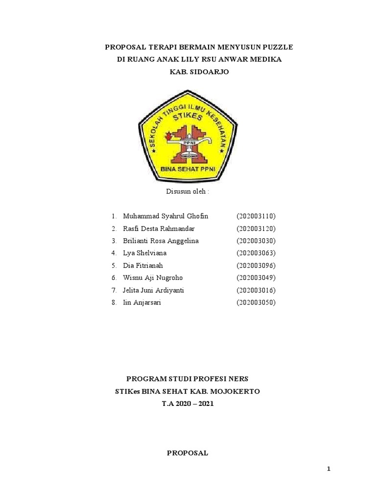 PROPOSAL Terapi Bermain Puzzle | PDF | Karier & Perkembangan