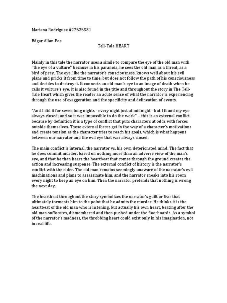 Analysis Edgar Allan Poe Tell-Tale HEART | PDF