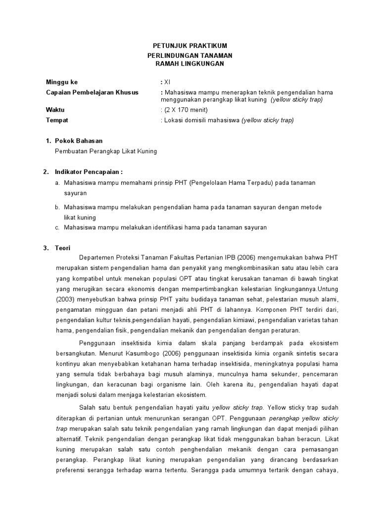 Teknik Perangkap Likat Kuning | PDF | Kesehatan Holistik | Sains ...