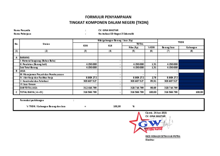 2 Perhitungan TKDN | PDF