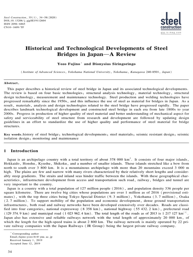 Steel Bridges in Japan: A Historical Review | PDF | Bridge | Civil ...