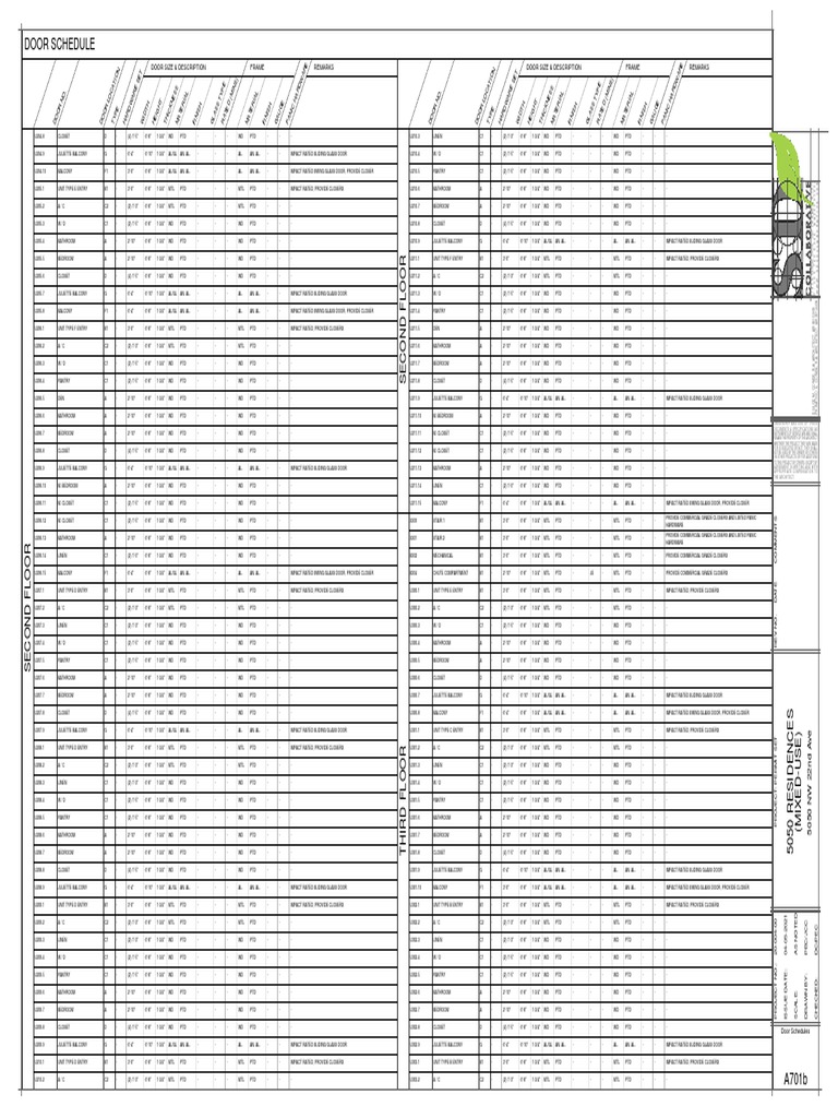 Door Schedule for 5050 Residences | PDF | Bedroom | Architectural Design