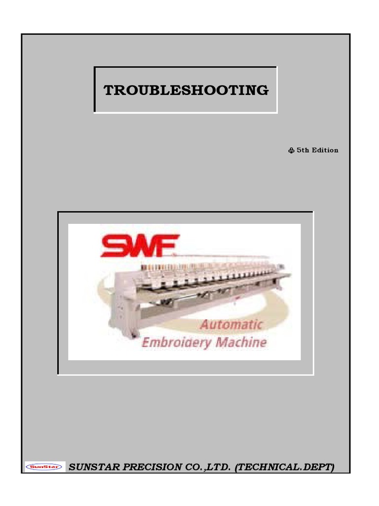 SWF Embroidery Machine Troubleshooting Guide | PDF | Belt (Mechanical ...