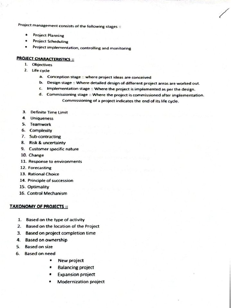 Project Management Notes | PDF