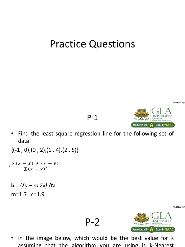 Practice Questions | PDF | Cluster Analysis | Applied Mathematics