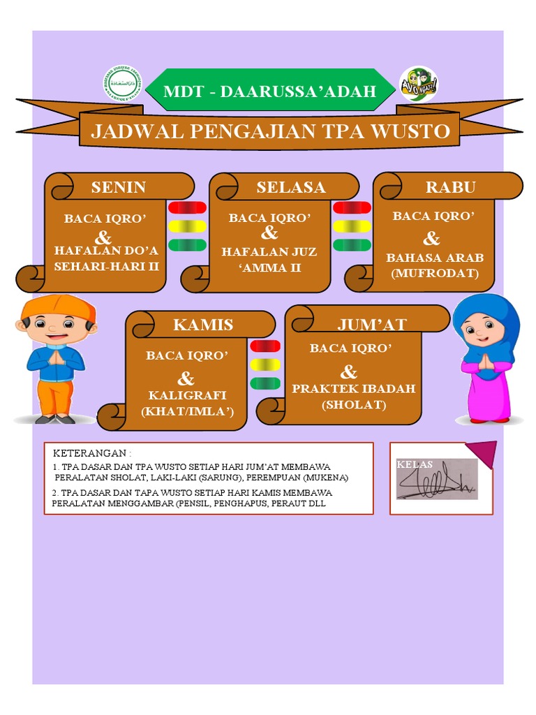 Jadwal Tpa 1 | PDF