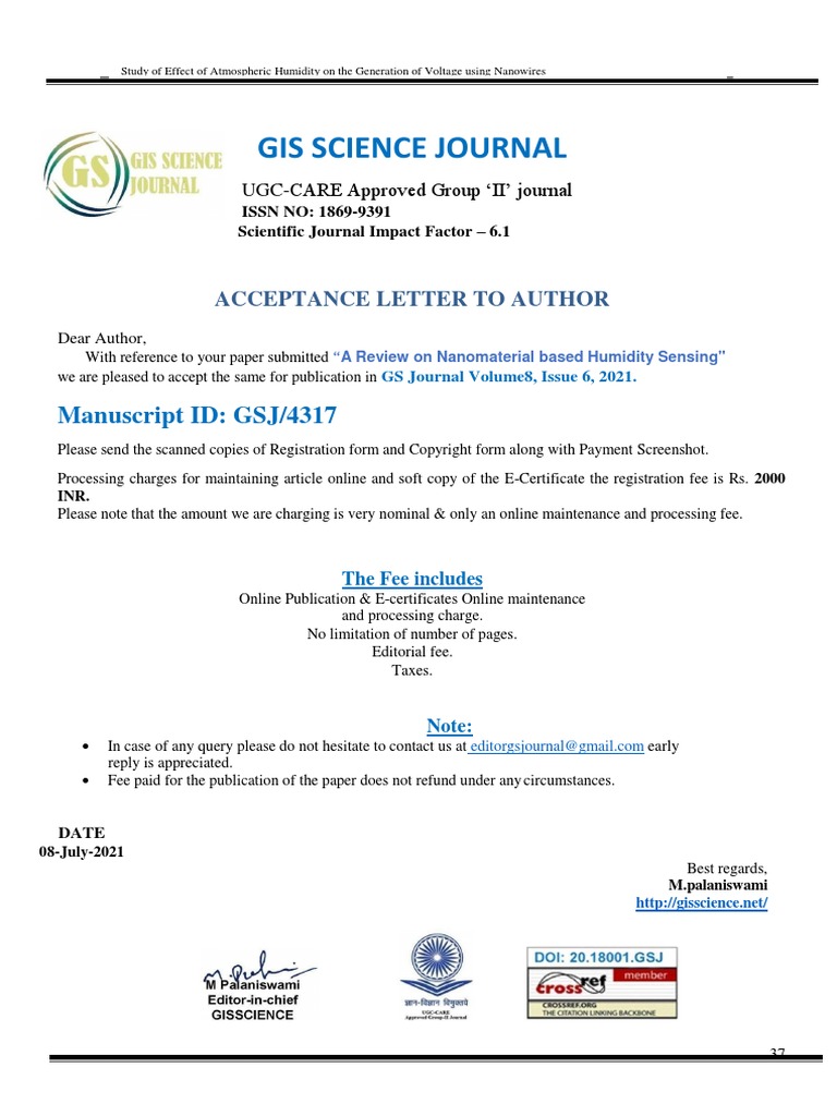 Gis Science Journal: Manuscript ID: GSJ/4317 | PDF | Zinc Oxide ...