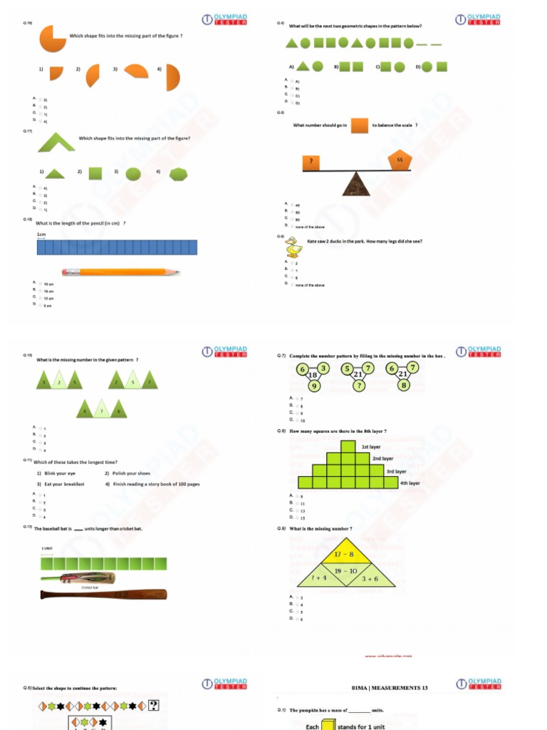 Math Reviewer For Kinder 1 | PDF