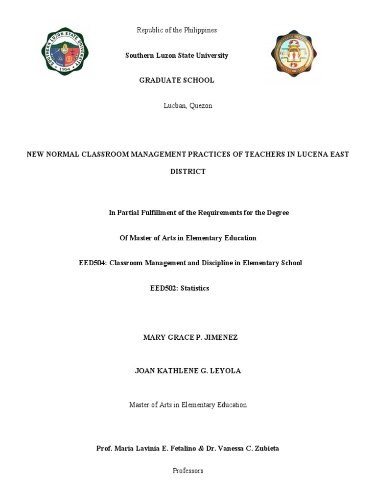 New Normal Classroom Management Practices of Teachers in Lucena East ...
