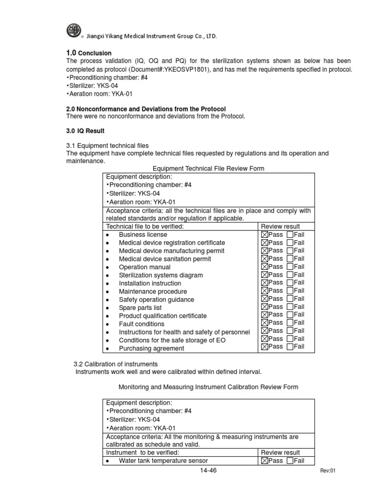 Sterilization Validation Report | PDF | Verification And Validation ...