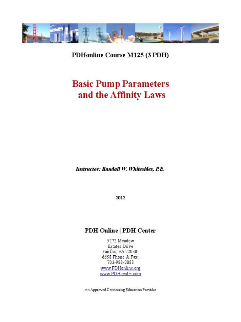 11-Pump Affinity Laws | PDF | Horsepower | Pump
