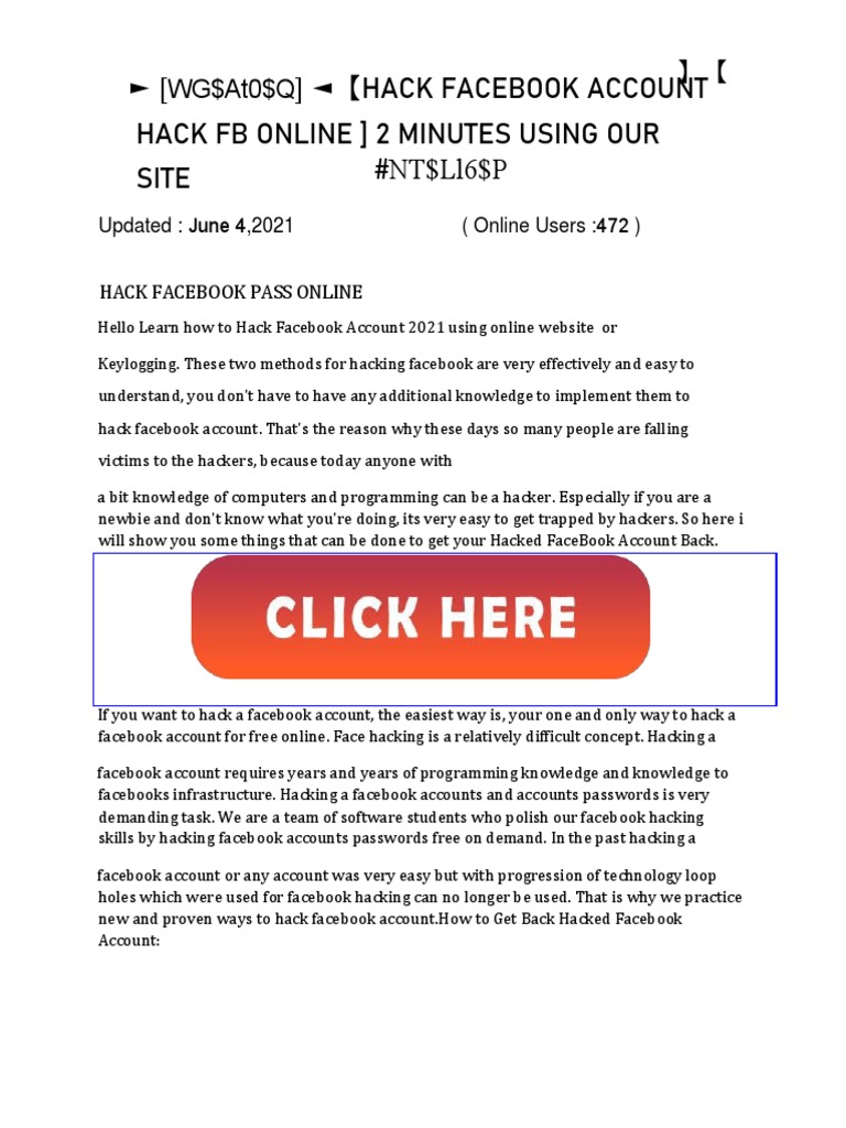 Hack Facebook Accounts: Methods & Tips | PDF | Facebook | Security Hacker