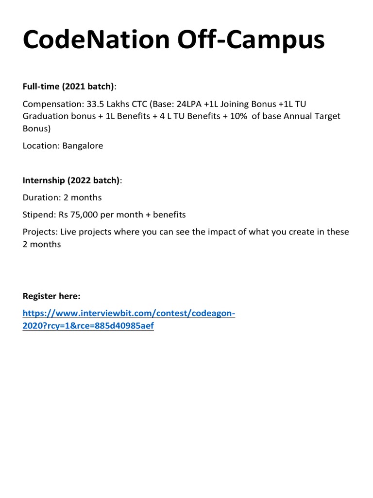 Codenation - Off Campus | PDF