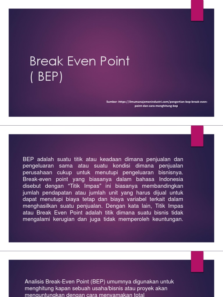 Break Even Point PDF | PDF | Bisnis | Komputer
