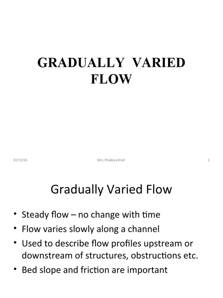 Gradually Varied Flow | PDF | Continuum Mechanics | Liquids