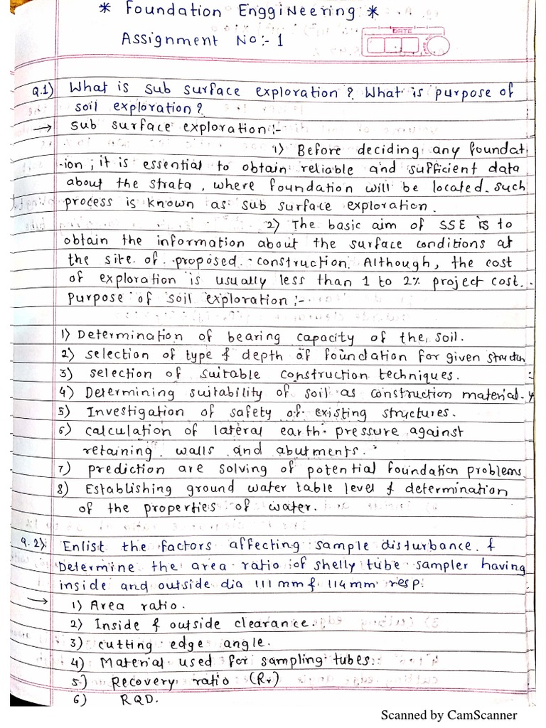 Foundation Engineering Assignment No - 1 | PDF
