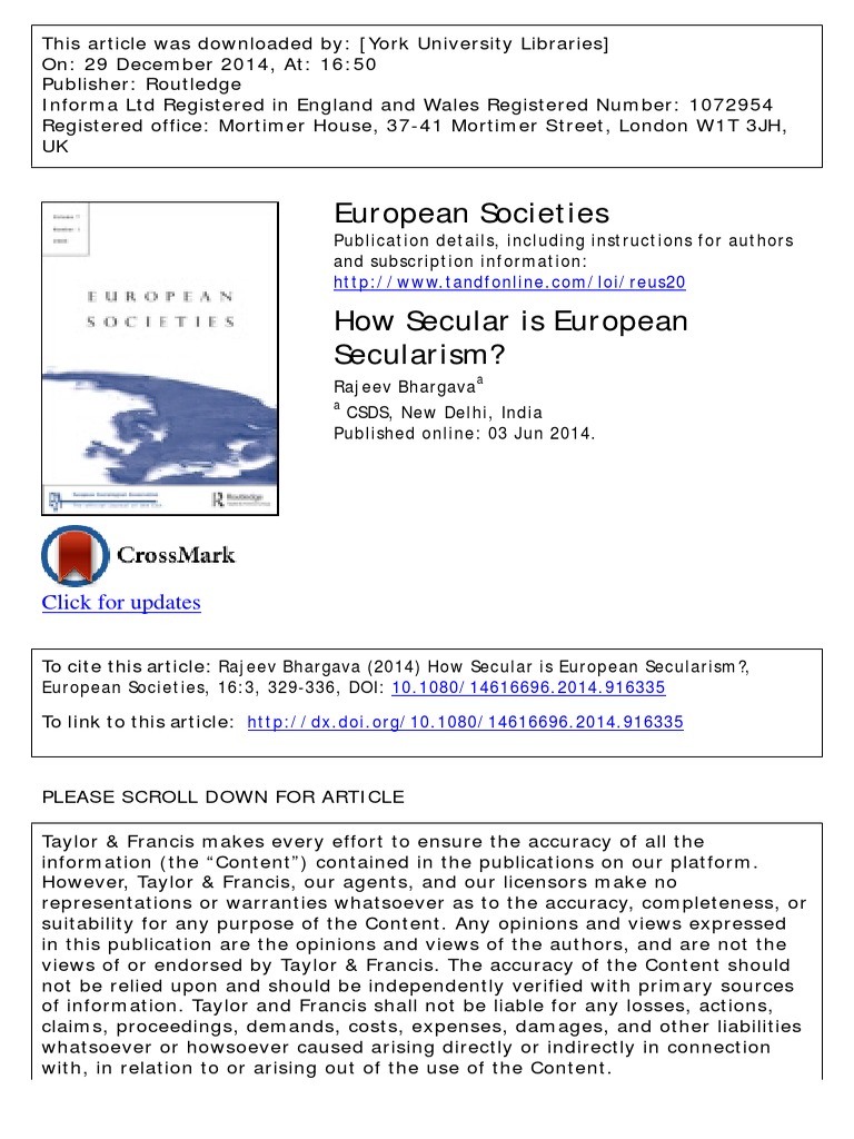 How Secular Is European Secularism | PDF | Secularism | Separation Of ...