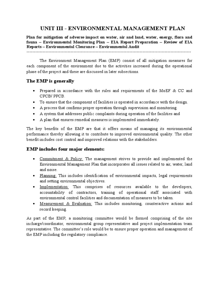 Eia Unit Iii - Emp | Download Free PDF | Environmental Impact Assessment | Surface Runoff