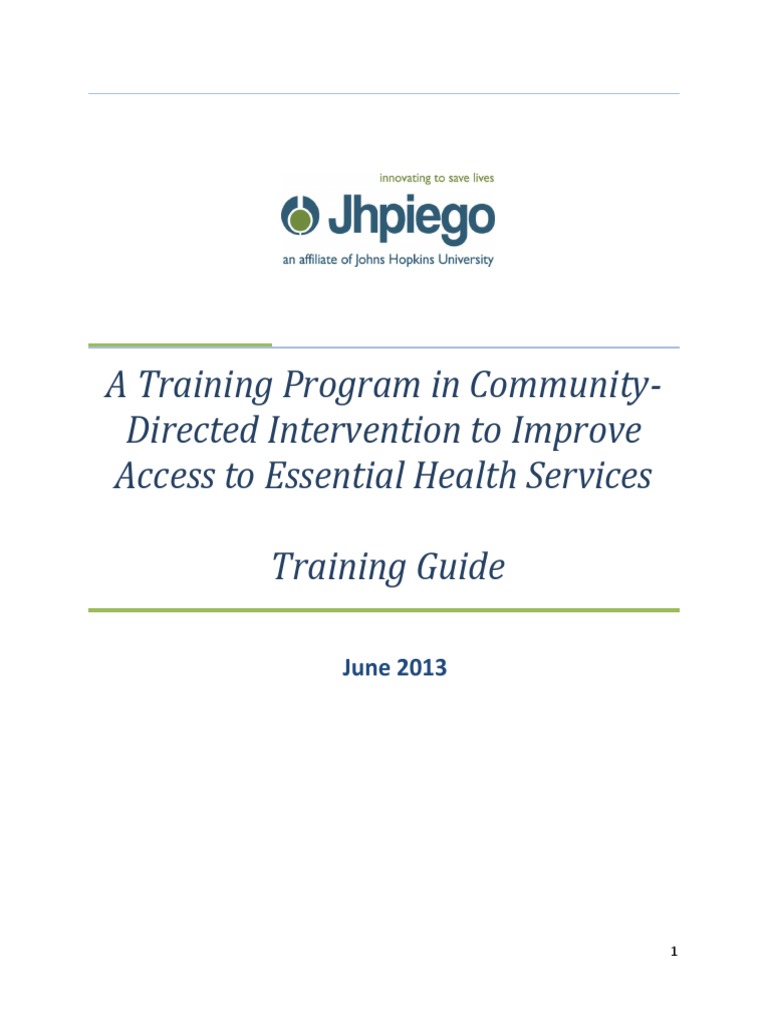 A Training Program in Community-Directed Intervention To Improve Access ...