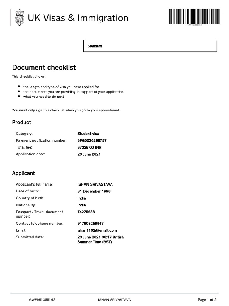 UK Visas & Immigration: Document Checklist | PDF | Travel Visa | Passport
