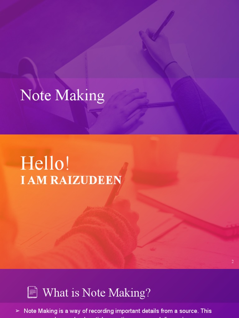 Note Making Presentation | PDF | Recycling | Resource