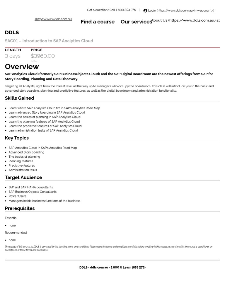 SAC01 - Introduction To SAP Analytics Cloud - DDLS | PDF | Analytics ...