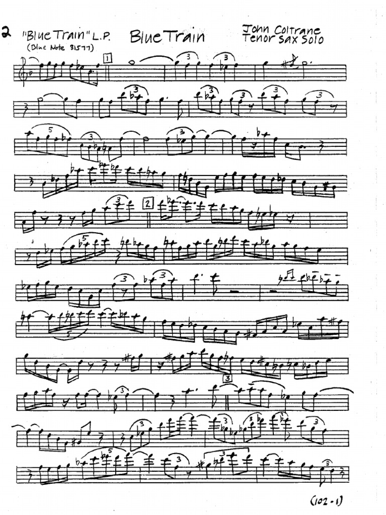 Blue Train Coltrane Solo | PDF